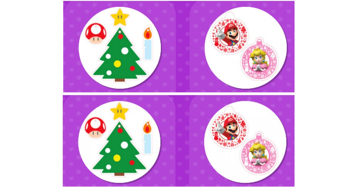 FREE Nintendo Theme Christmas Decorations & Gift Tags @ Nintendo Kids Club
