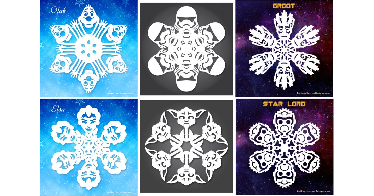 FREE Frozen, Star Wars & Guardians Of The Galaxy Snowflake Patterns