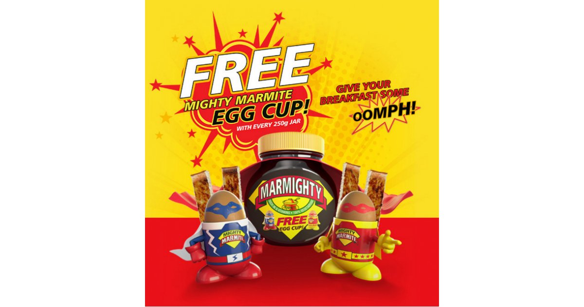FREE Mighty Marmite Egg Cup With Promotional 250g Marmite Jars