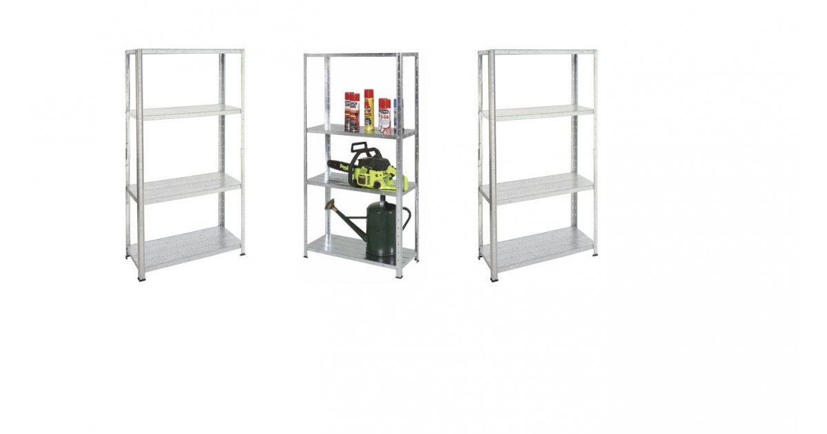 Galvanised Steel 4 Shelf Storage Unit £10 @ Homebase