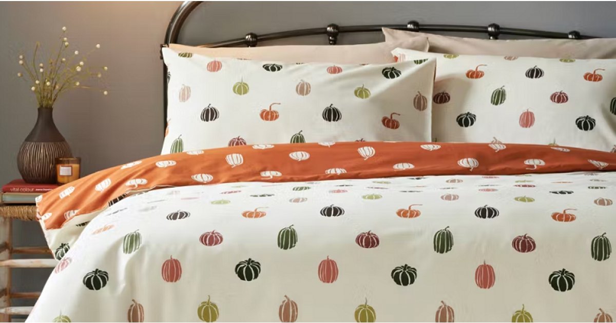 Pumpkin Print Duvet Cover From £11 @ Matalan