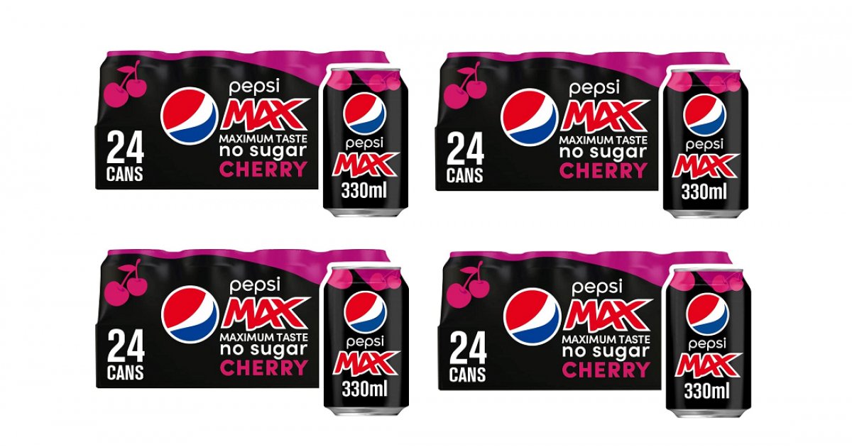 Pepsi Max Cherry 330ml Can Pack of 24 x 4 £18.60 @ Amazon
