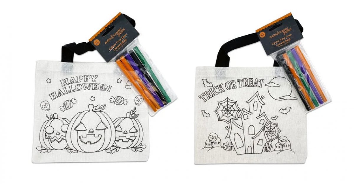 Colour Your Own Halloween Canvas Bag 90p With Code @ The Works