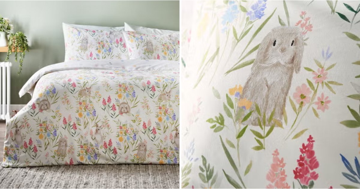 White Floral Rabbit Duvet Set from £11 @ Matalan