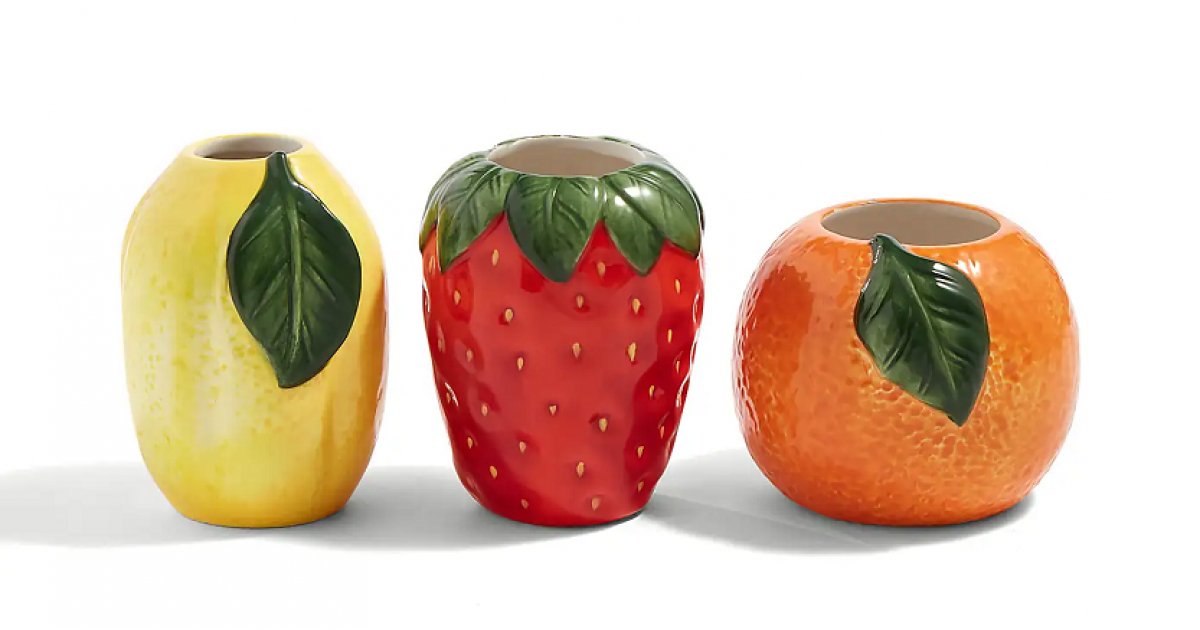 Set of 3 Fruit Shaped Ceramic Vases £12 @ Dunelm