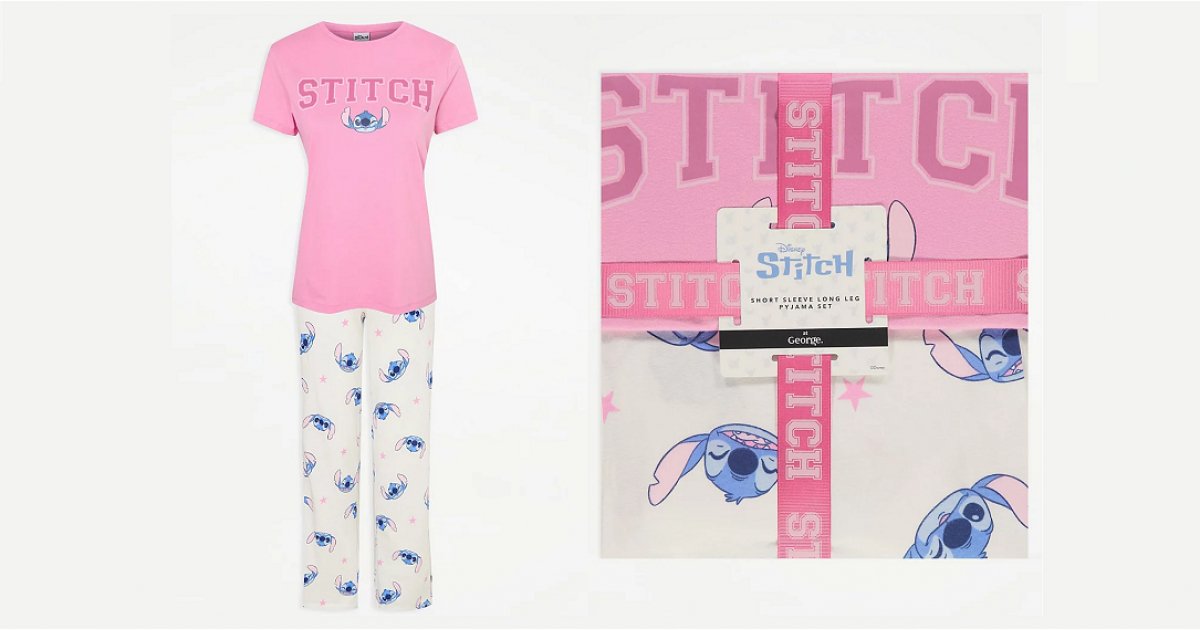 Women's Disney Lilo & Stitch Pink Short Sleeve Pyjamas Gift Set £10 ...