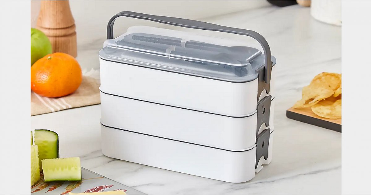 3 Tier Grey Lunch Box £3 @ Dunelm