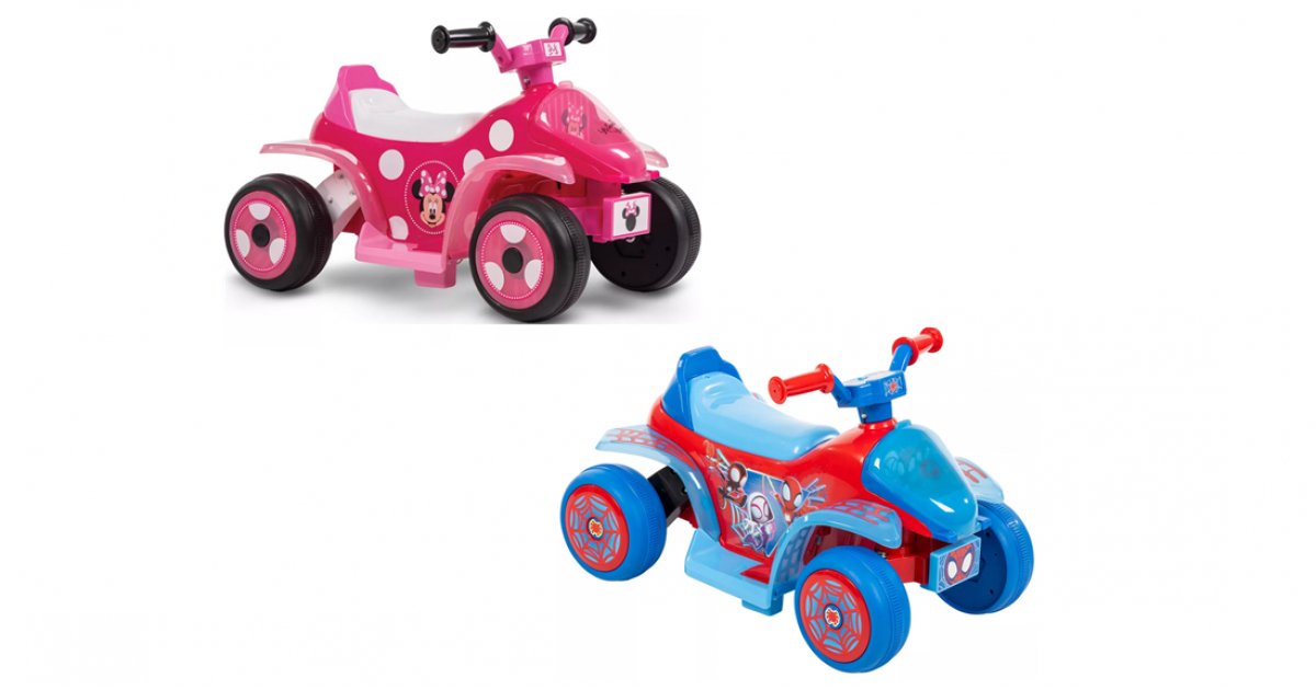 Huffy Disney Minnie or Spidey Ride On Toy Quad 6V £60 delivered @ Halfords