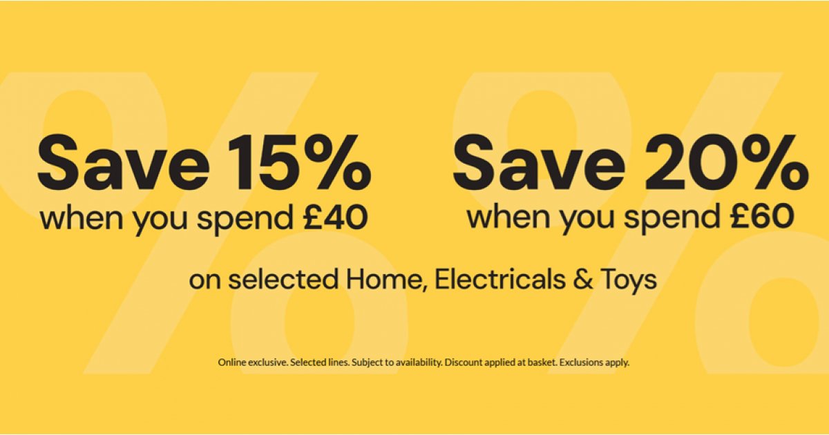 Spend & Save on selected Home, Electricals & Toys @ Asda George