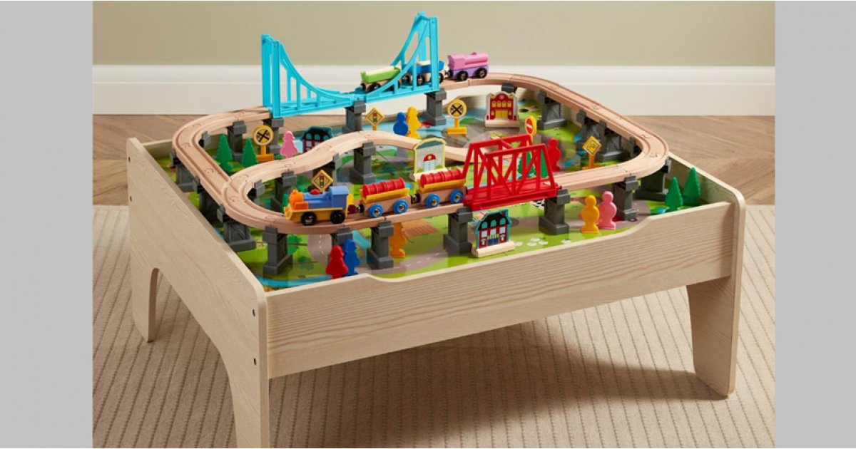 Toylife Wooden 100 Piece Train Table £20 @ Studio