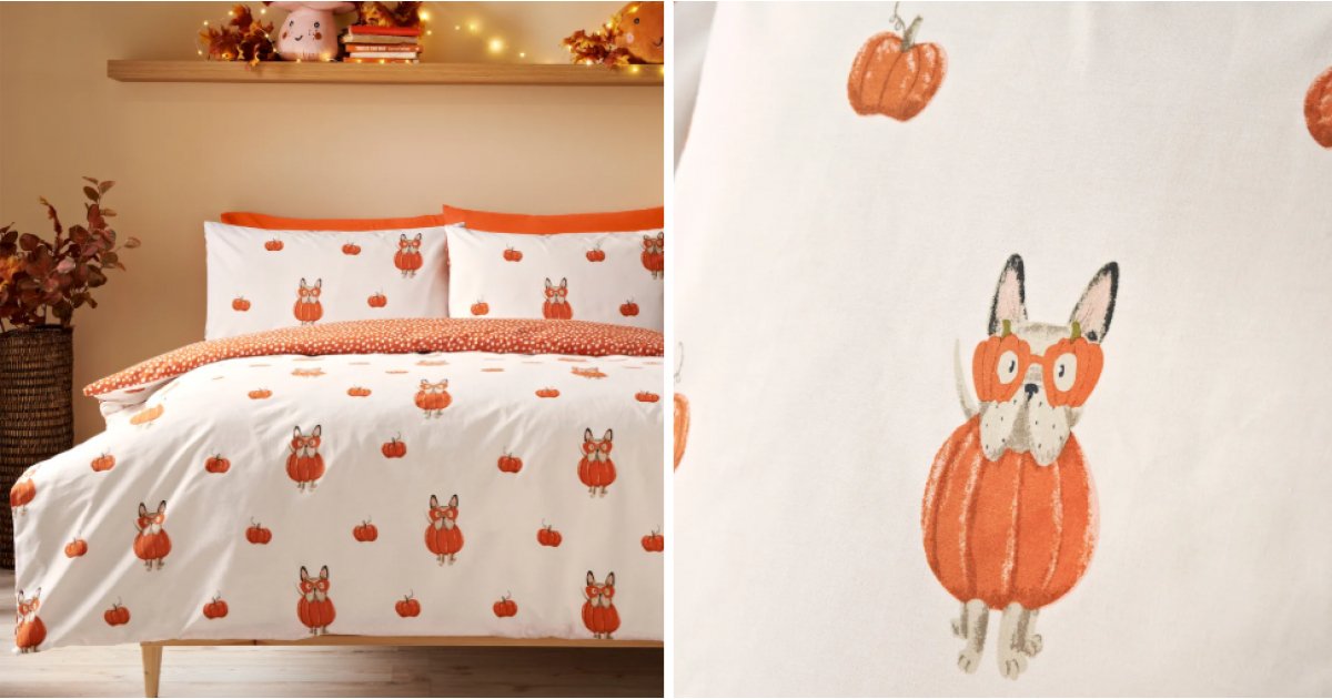 Orange Pumpkin Dog Duvet Set from £9.75 @ Matalan