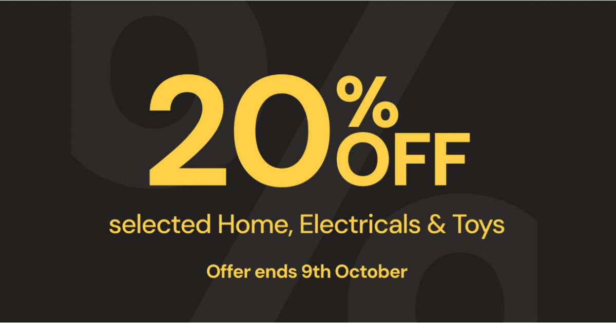 20% Off selected Toys, Home & Electricals @ Asda George