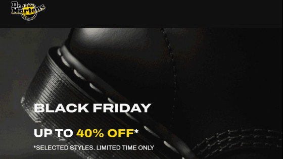 Up To 40% Off Black Friday Sale + Extra 10% Off With Code @ Dr Martens